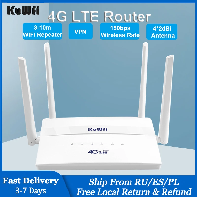 Kuwfi 4g Lte Router Unlocked 150mbps Router 4g Sim Card&wireless Wifi ...