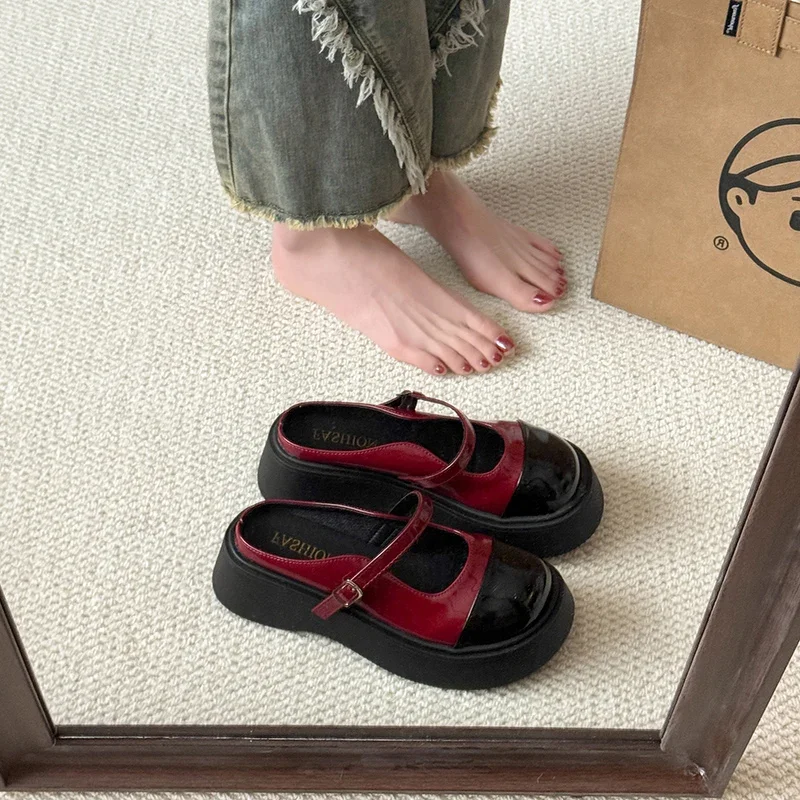Cover Toe Slippers Casual Women's Shoes With Platform Loafers Slides ...