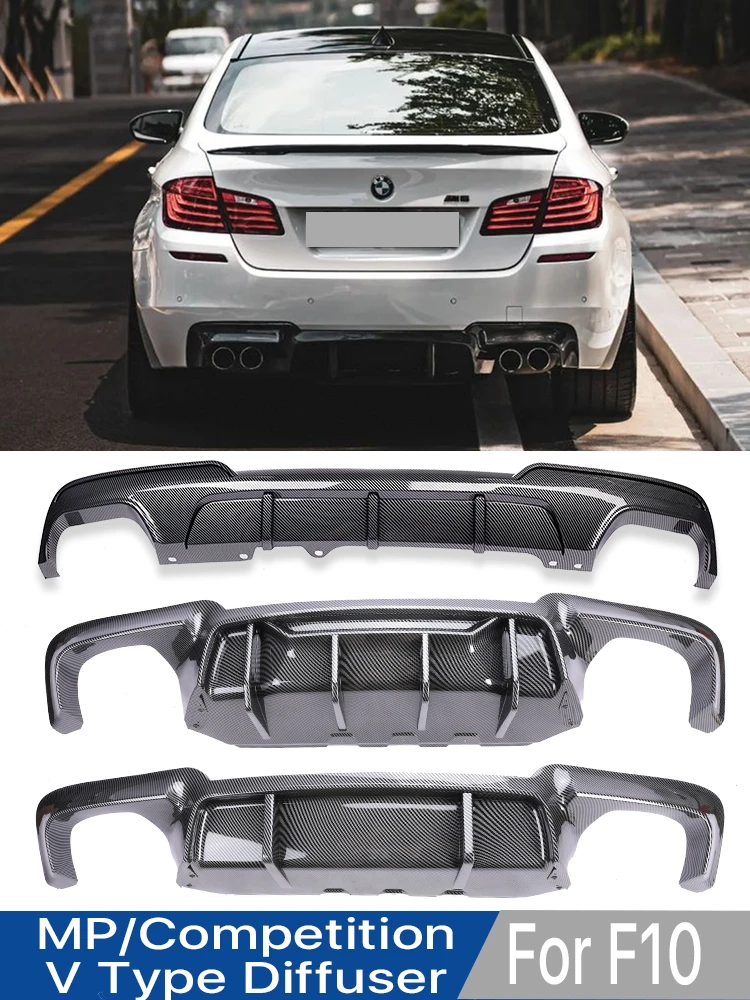 Carbon Fiber M5 Performance M Tech Sport Style Rear Diffuser Bumper ...
