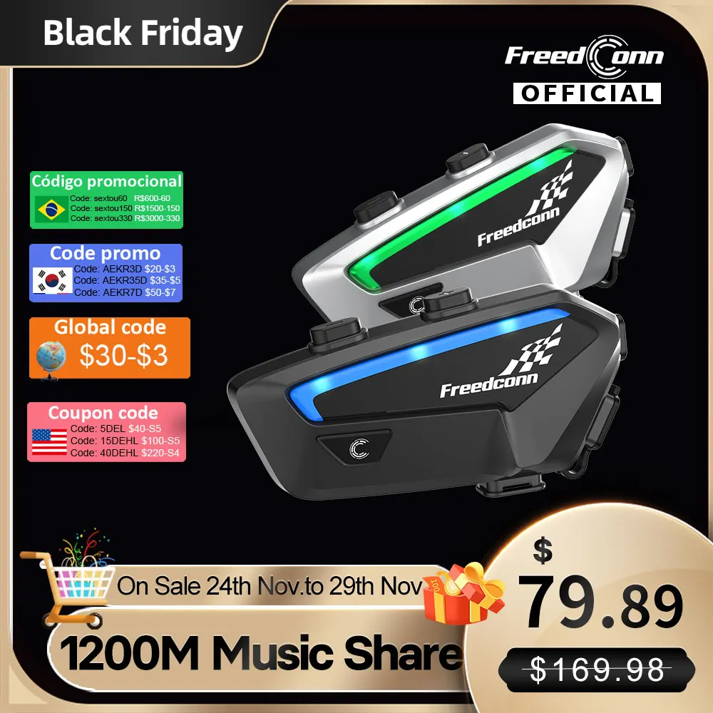 Freedconn FX intercomunicador con Bluetooth para casco de motocicleta ...
