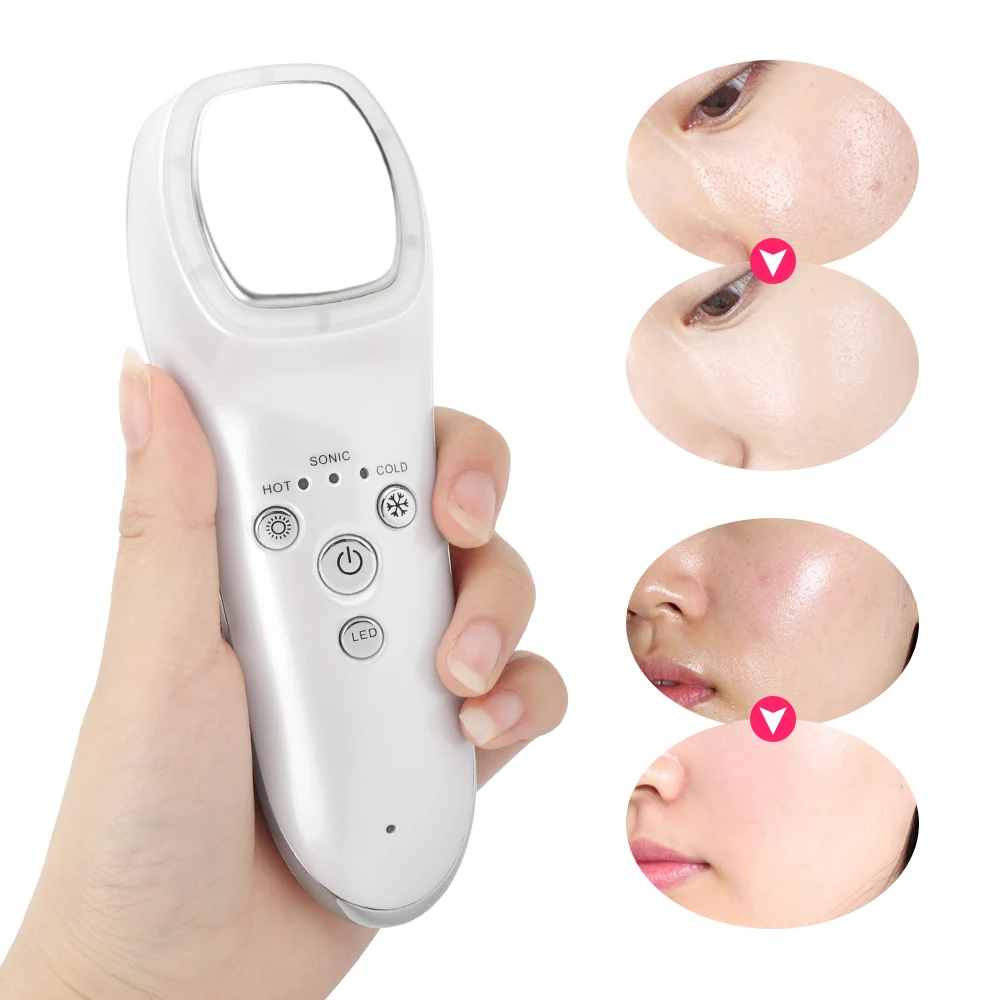 초음파 냉동 요법 기계 Led 핫 콜드 해머 얼굴 리프팅 진동 마사지기 얼굴 바디 스파 미용 장비 크리오테라피