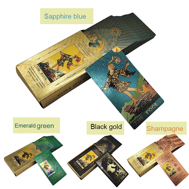 Cost-Worthy-Luxe-Gold-Foil-Tarot-Deck-With-Nice-Plastic-Package-Board ...