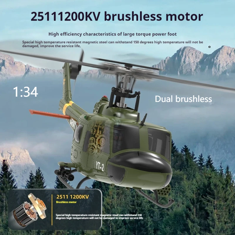 Yuxiang F07 1/34 Uh-1 Dual Brushless Helicopter Six-Channel Optical ...
