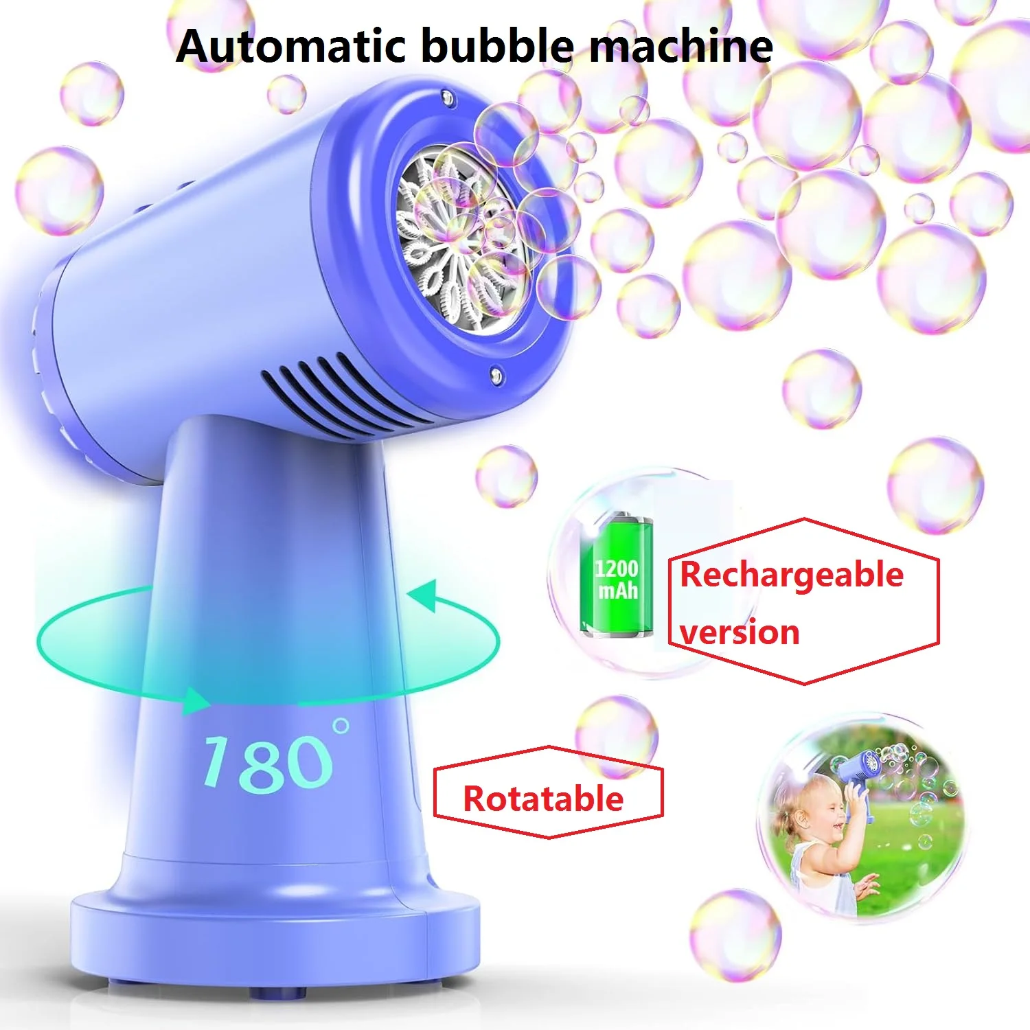 Bubble-Machine-Blower-for-Kids-Toddlers-Rechargeable-Battery-include ...