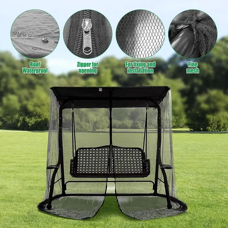 Mosquitoes-Netting-Outdoor-swing-courtyard-rocking-chair-iron-hanging ...