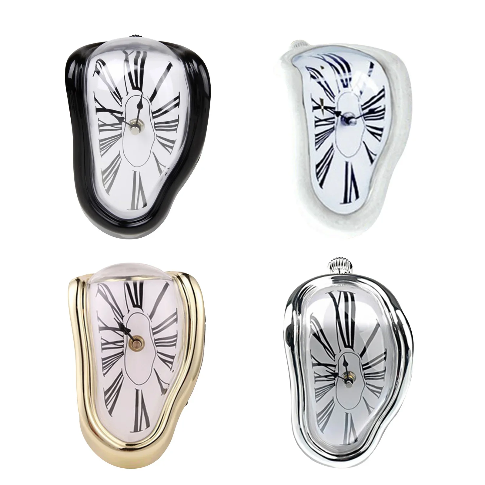 Creative Seat Twisting Clock Melting Table Clock Right Angle Retro ...