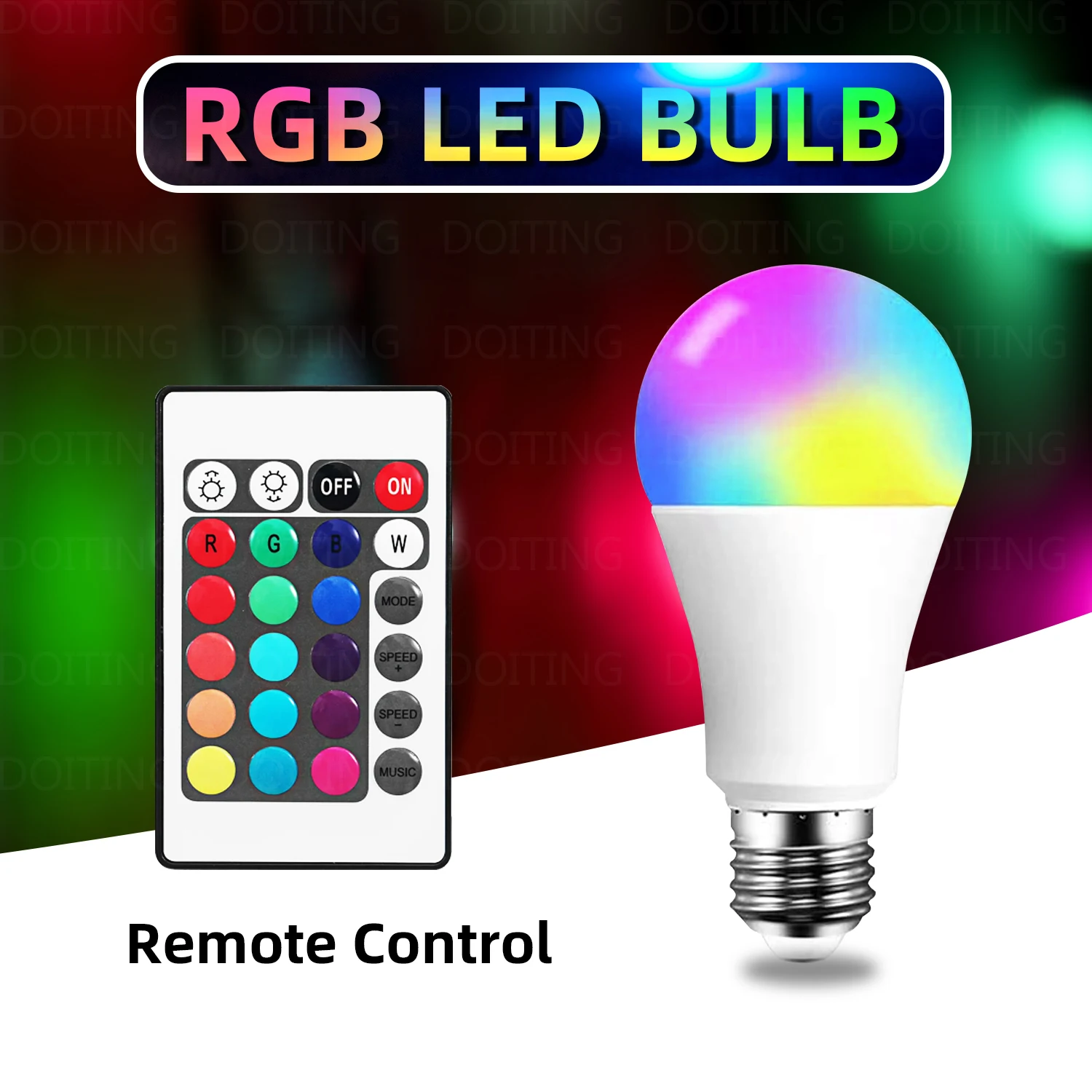 220V-RGB-LED-Light-Bulb-E27-Bombillas-LED-5W-7W-12W-15W-IR-Remote ...