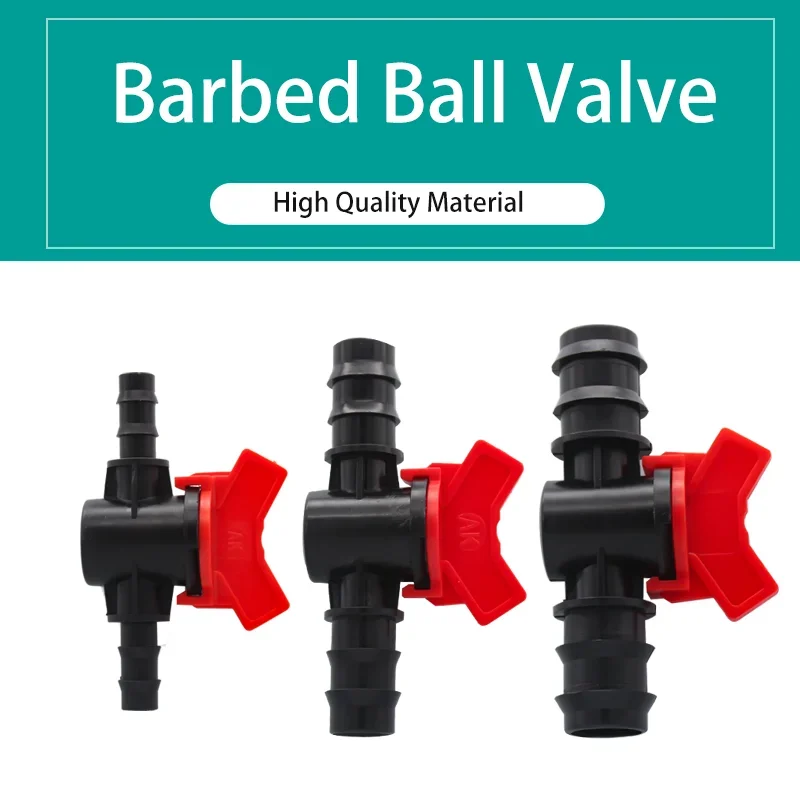 2Pcs Barbed Ball Valve Plastic Pagoda Straight Through Shut-Off Switch ...