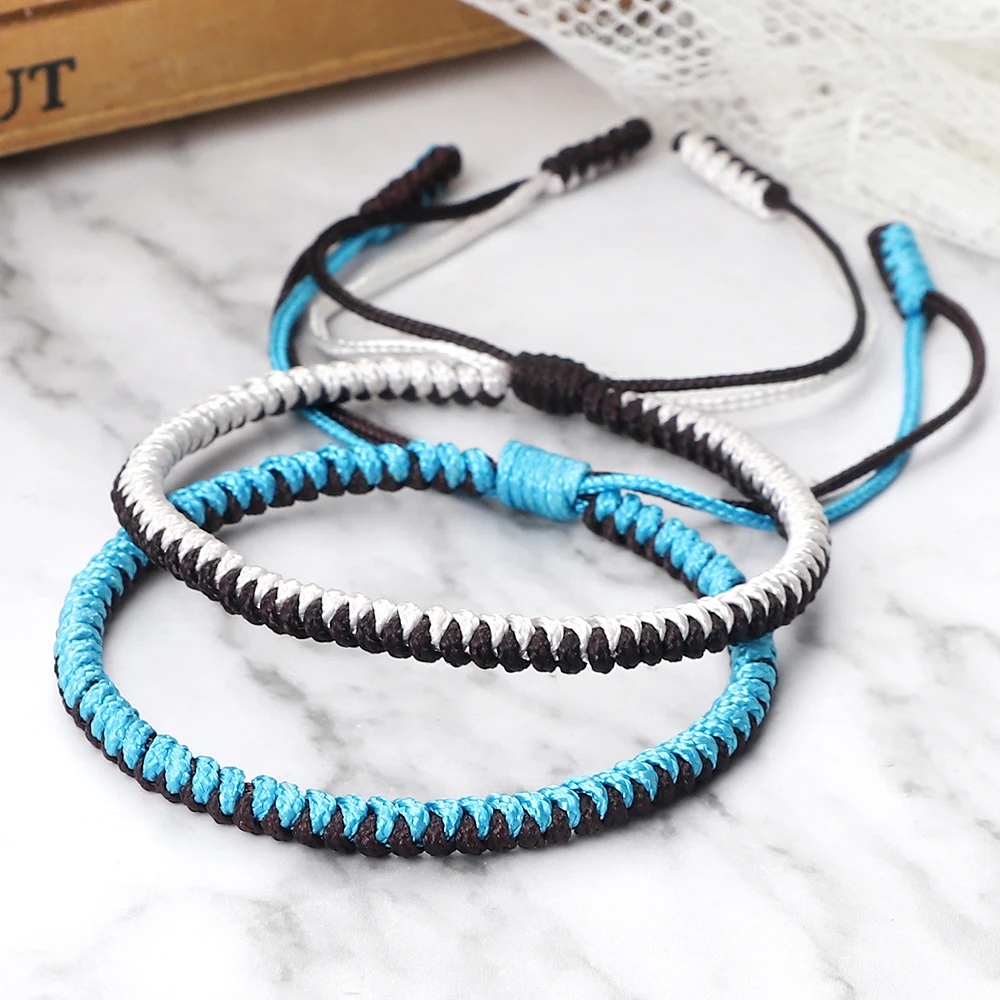 Simple Woven Cotton Rope String Bracelet Pray Yoga Handmade Multicolor ...