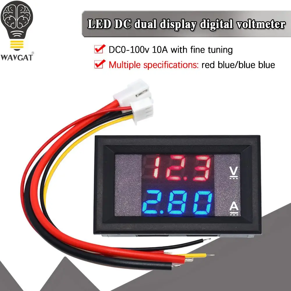 Dc 0-100v 10a Digital Voltmeter Ammeter Dual Display Voltage Detector ...