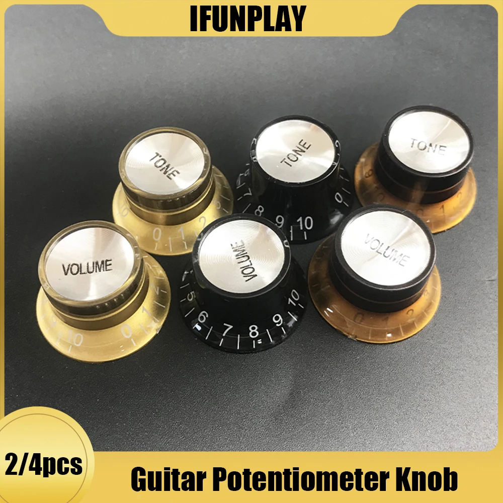 4pcs-Silver-Reflector-Volume-Tone-Speed-Control-Knob-Electric-Guitar ...