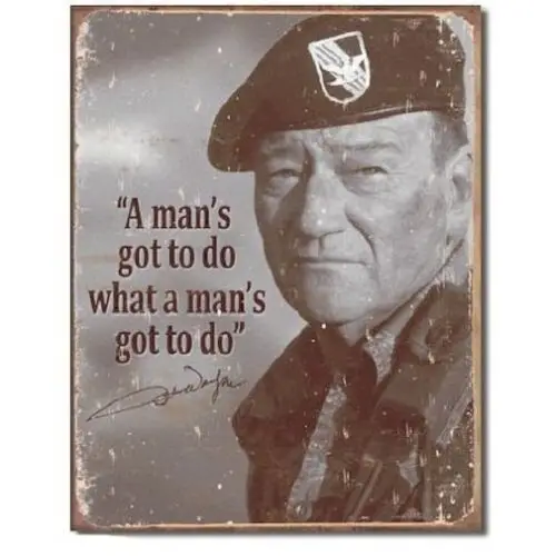 Placa de Metal Vintage John Wayne, Homem que Faz o que é Certo, Estilo ...