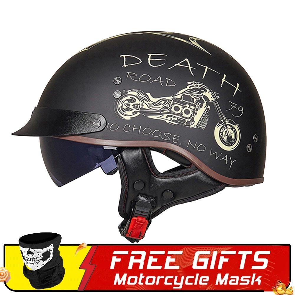 DOT-Certification-Retro-Motorcycle-Helmet-Moto-Helmet-Scooter-Vintage ...