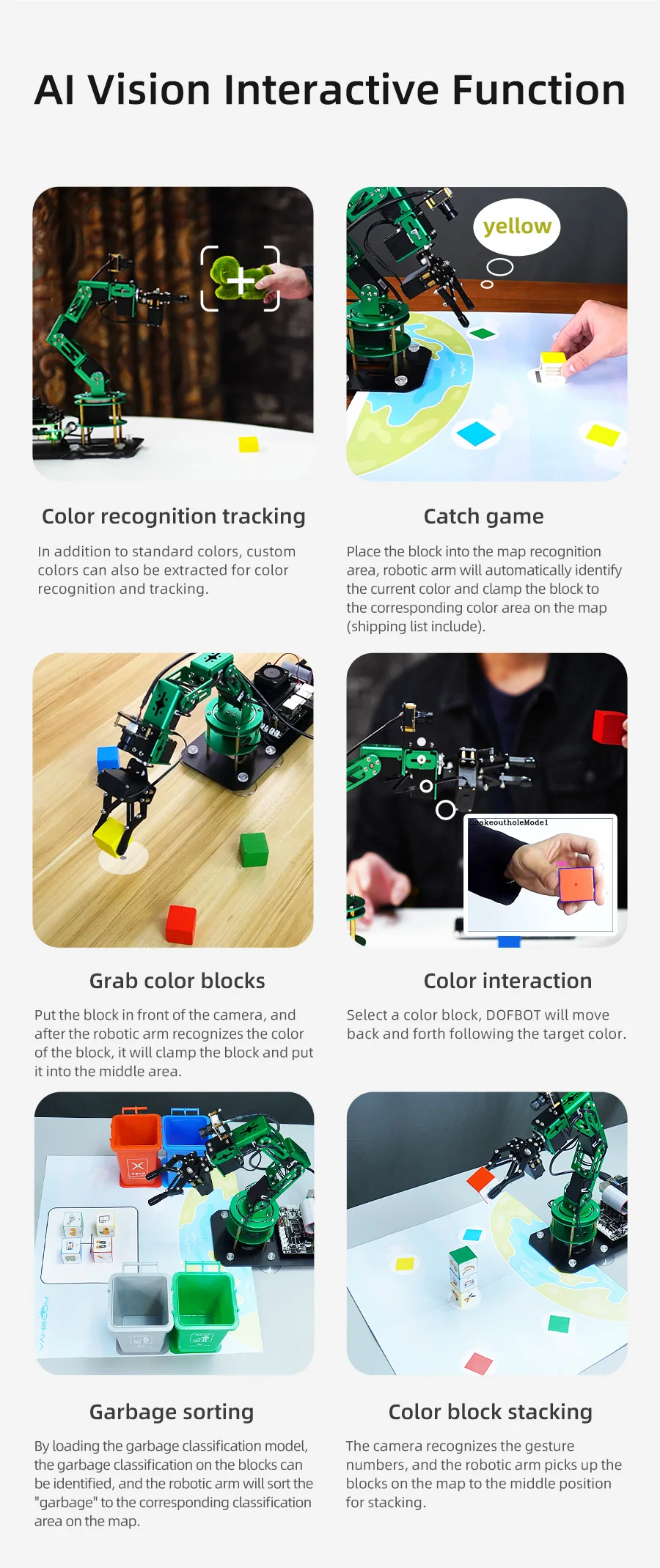 Robot Arm Building Learning Kit for Jetson Nano 4GB 6DOF AI Development ...