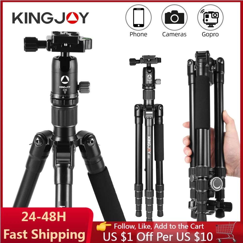 KINGJOY-Camera-Phone-Tripod-Alumium-Carbon-Fiber-DSLR-Stand-Holder-with ...