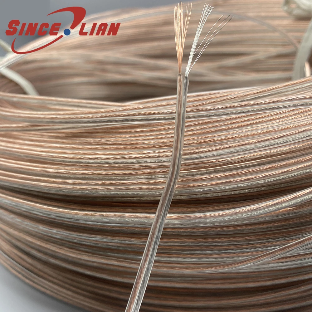 10M-2pin-Copper-Transparent-Color-Wire-Parallel-LED-Speaker-Cable ...