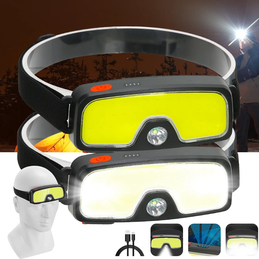 COB-Portable-LED-Headlights-Outdoor-Headlight-Built-in-Battery-USB ...