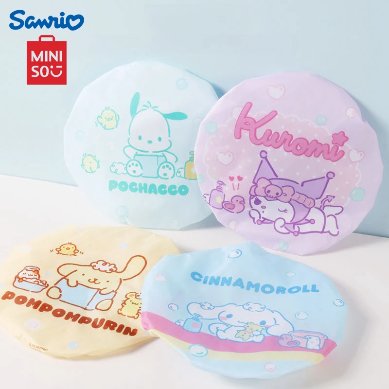 MINISO-Senrio-Kuromi-Bathing-Cap-for-Women-Cute-Double-layer-Elastic ...