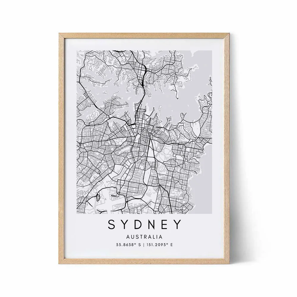 Sydney-Map-Poster-CUSTOM-City-Map-Print-Minimalistic-Wall-Art-Canvas ...