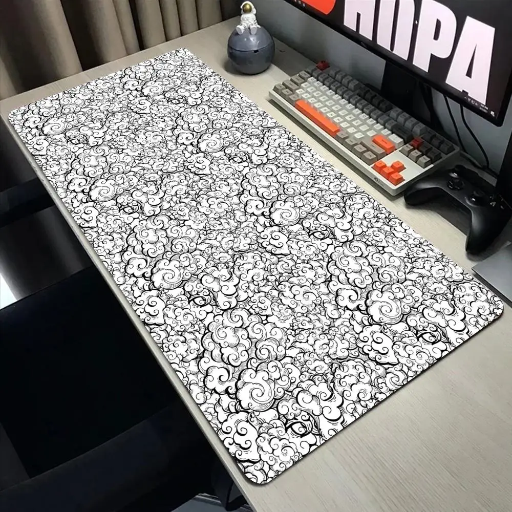 Large-Black-and-White-Gaming-Mouse-Pad-Gamer-Computer-Gaming-Locking ...