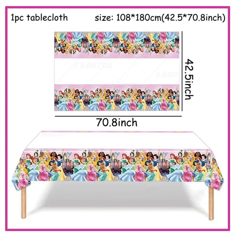 Suministros de decoración para fiestas de cumpleaños de princesas de Disney, Blancanieves, Bella ...