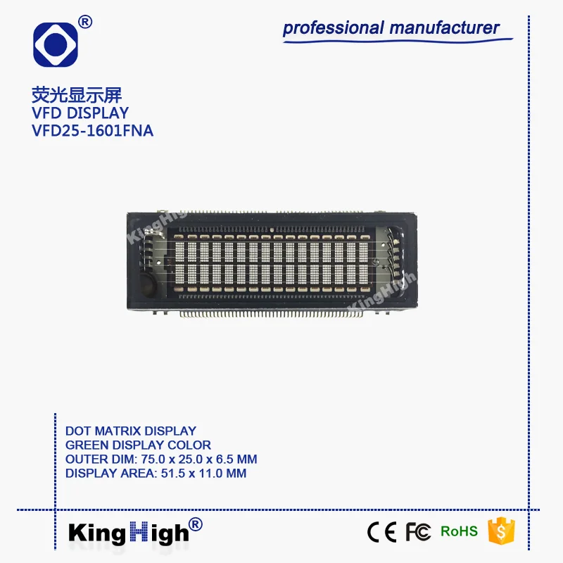 VFD-Display-Vfd25-1601fna-Vacuum-Fluorescent-Display-Plasma-Screen-16x2 ...