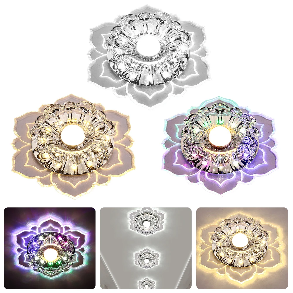 Modern-Crystal-Aisle-LED-Ceiling-Light-Corridor-Lights-Flower-Shape ...