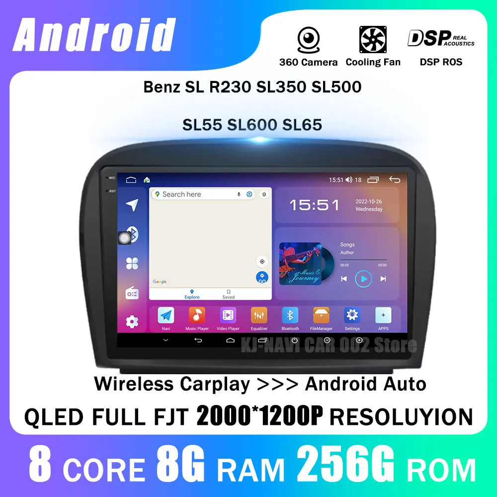 For-Mercedes-Benz-SL-R230-SL350-SL500-SL55-SL600-SL65-2001-2007-Radio ...