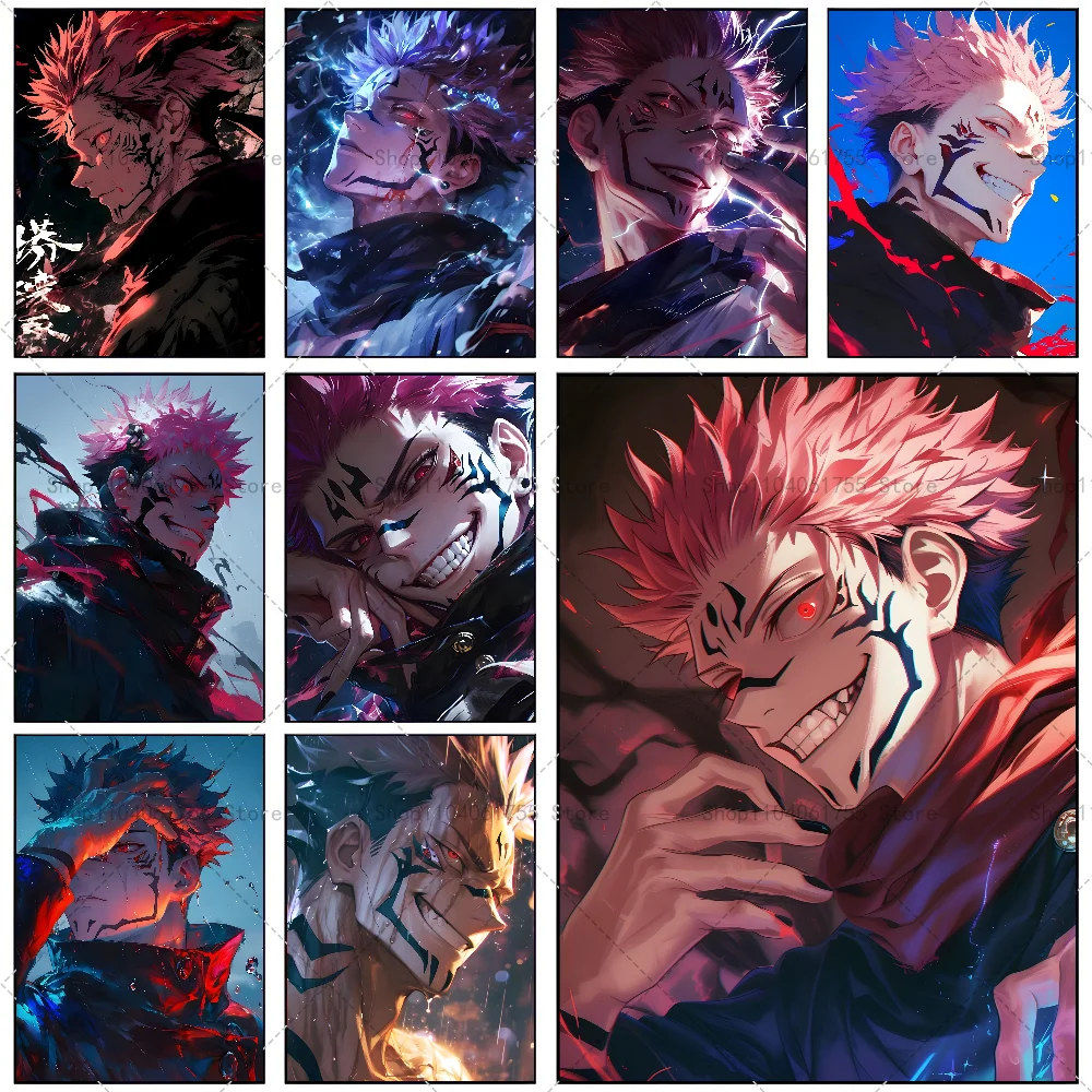 1PC Anime Character Sukuna Poster Self-adhesive Art Waterproof Paper ...