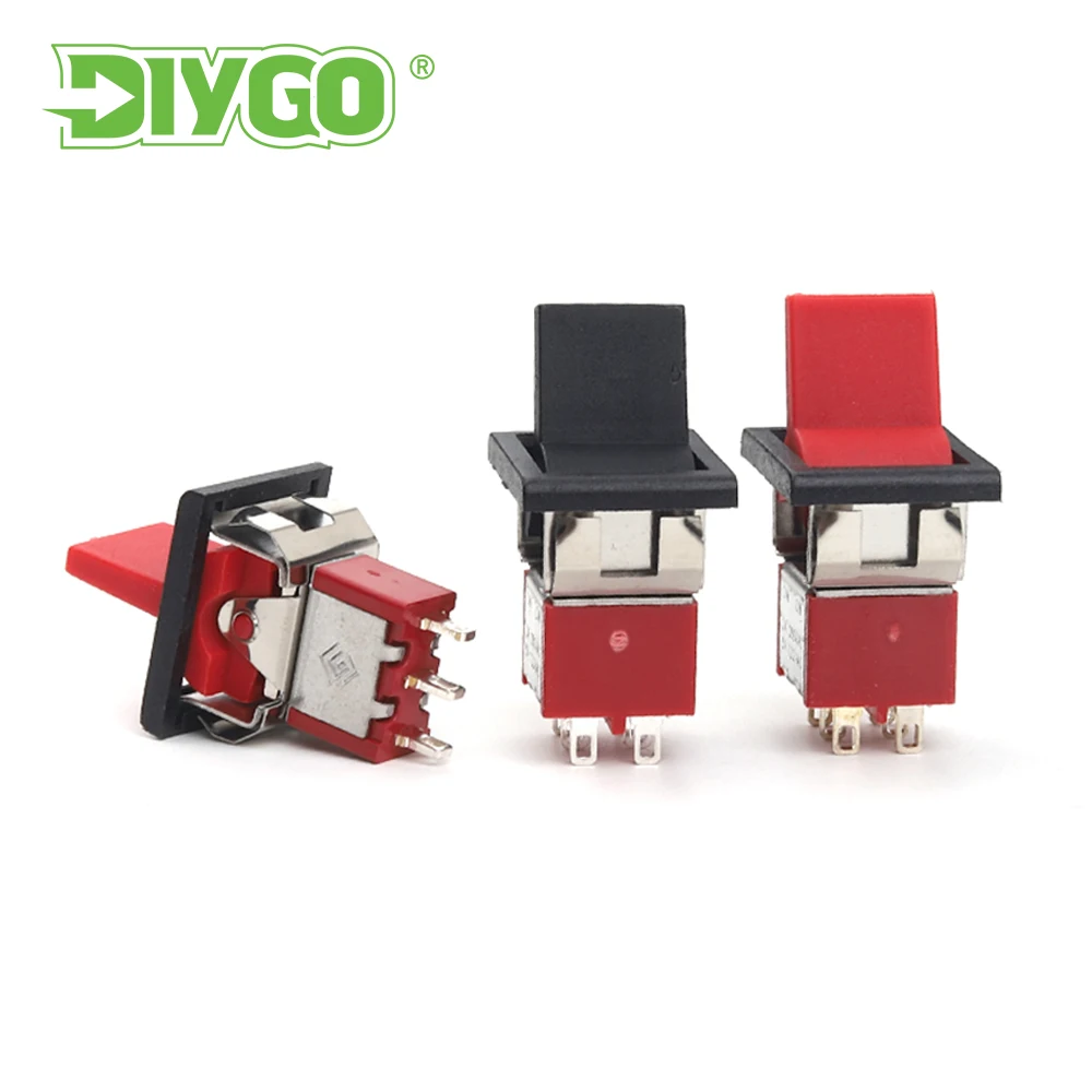 5PCS-3-6-Pin-2-3-Position-Mini-Toggle-Switch-Square-Snap-in-Panel-Mount ...
