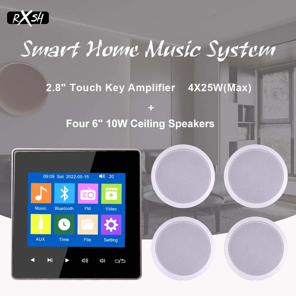 Mini-Wall-Amplifier-100W-4-Channels-HiFi-Stereo-Sound-Home-Theater ...