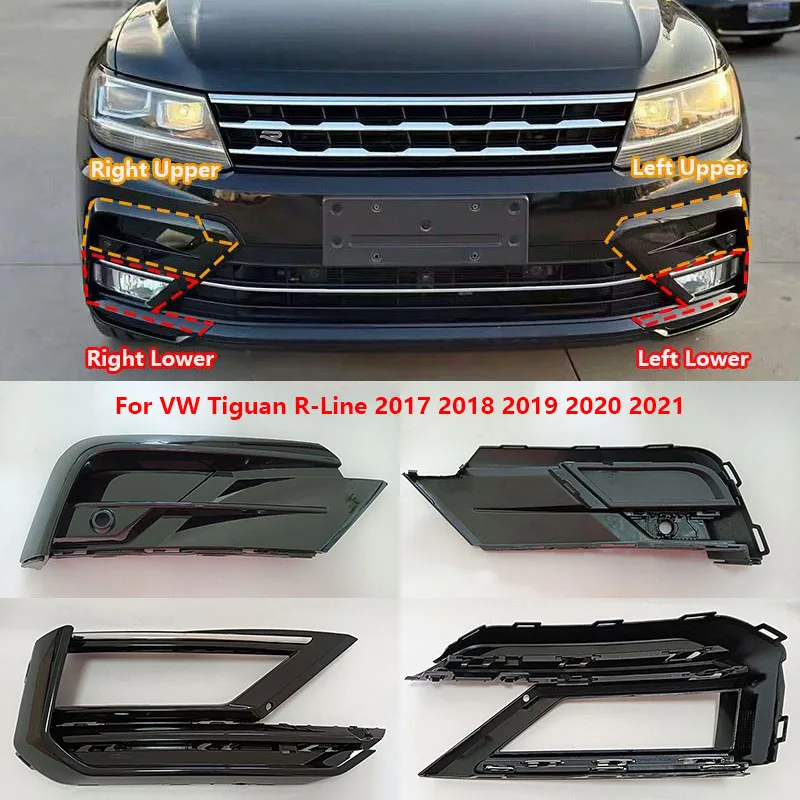 Car Front Bumper For VW Tiguan R-Line 2017 2018 2019 2020 2021 Fog Lamp ...