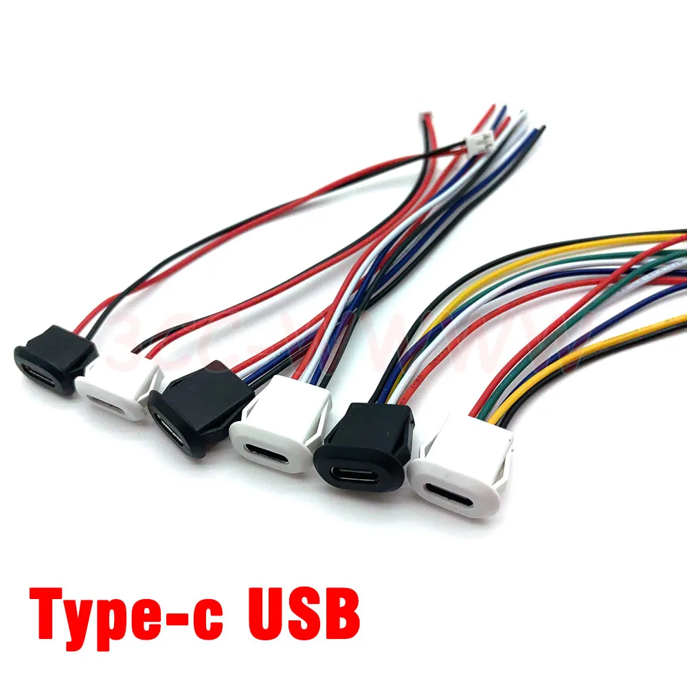 2P-4P-6Pin-USB-Type-C-Connector-Jack-Female-Type-C-With-card-buckle-3A ...