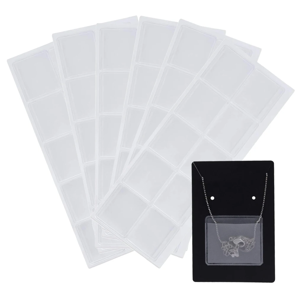 10/50pcs Necklace Chain Adhesive Pouch for Display Cards Jewelry ...