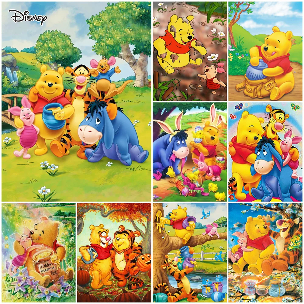 Disney-Cartoon-Coling-Winnie-The-Pooh-DIY-Kits-Oil-Painting-By-Numbers ...