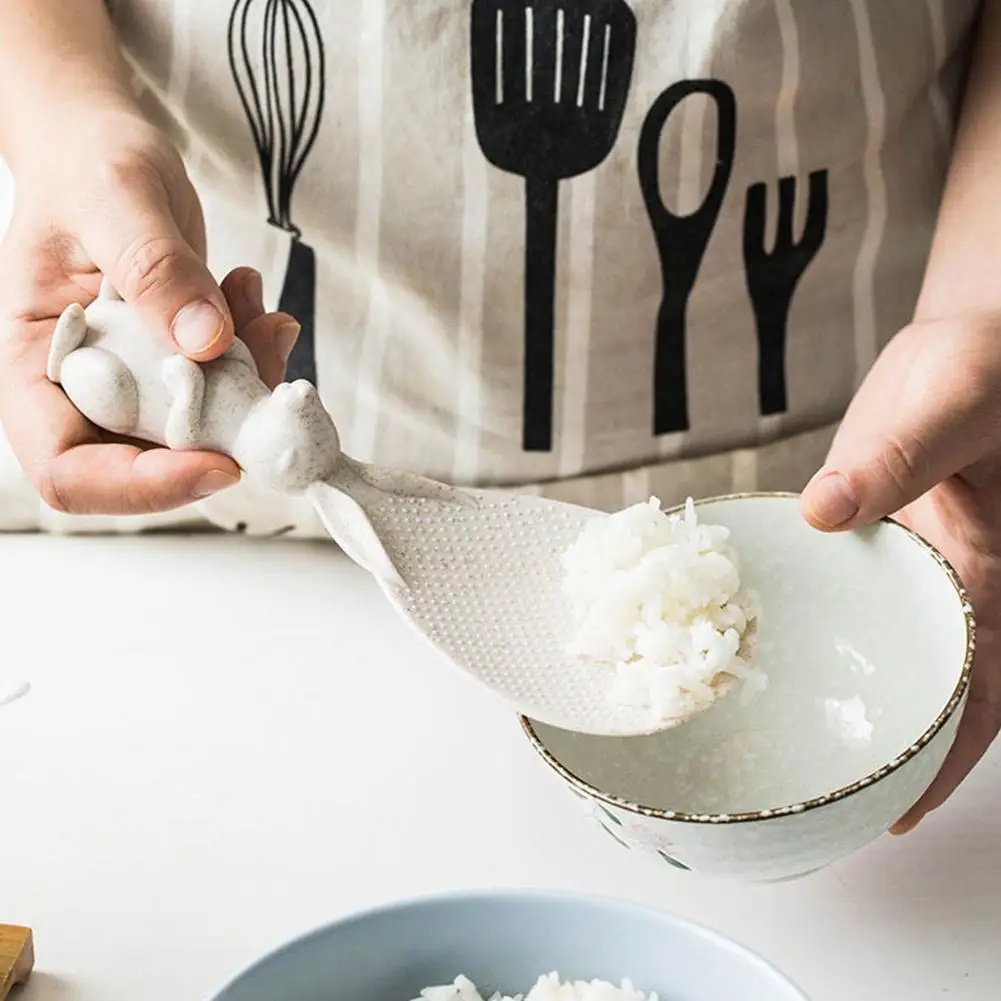 Straw-Rabbit-Spoon-Can-Stand-Up-Rabbit-Rice-Spatula-Spoon-Non-stick ...
