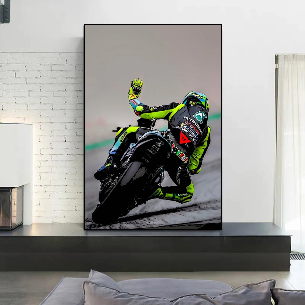Motorcycle Grand Prix Winner Rossi Poster And Print Motorbike ...