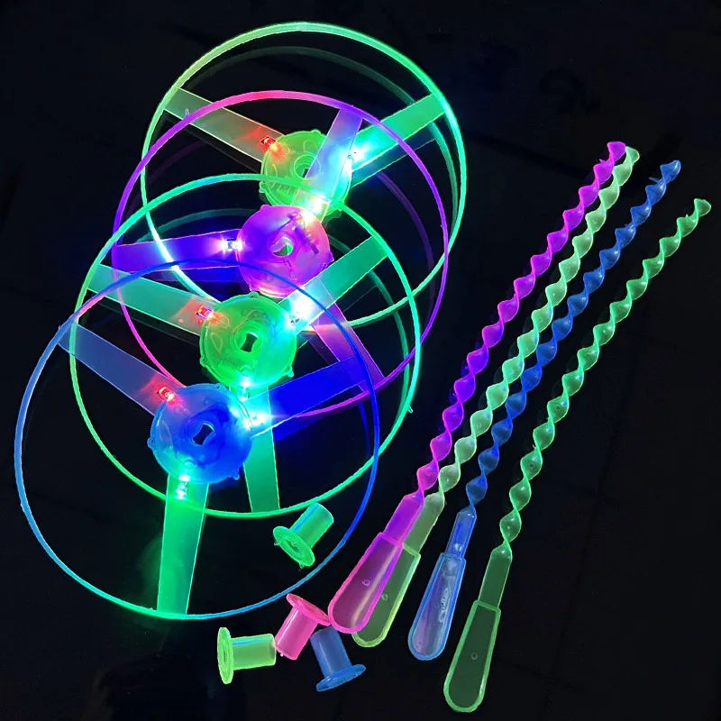 Glowing-Hand-Push-UFO-Luminous-Frisbee-Flash-Flying-Fairy-Bamboo ...
