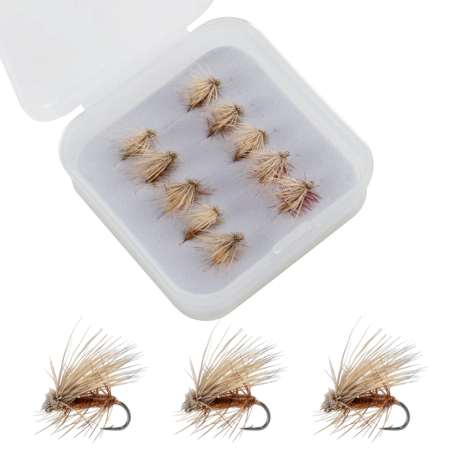 10pcs-Elk-Hair-Caddis-Fly-Kit-Fly-Fishing-Flies-Trout-Bluegill-Panfish ...