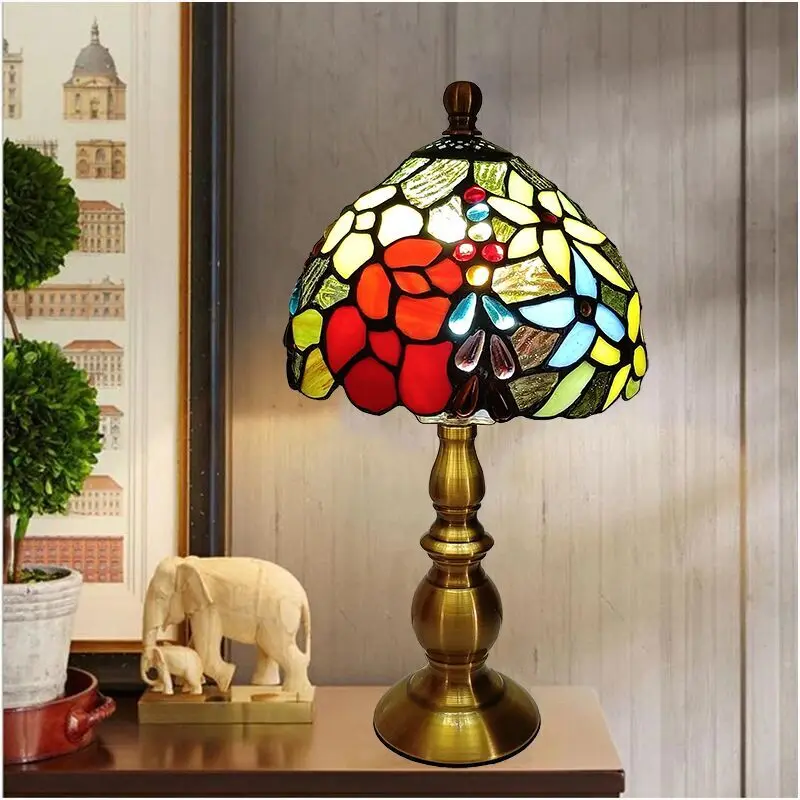 WOERFU-20CM-Tiffany-Table-Lamp-Beads-Lampshade-Bedroom-Bedside-Lamp-Creative-Fashion-Retro-Table ...