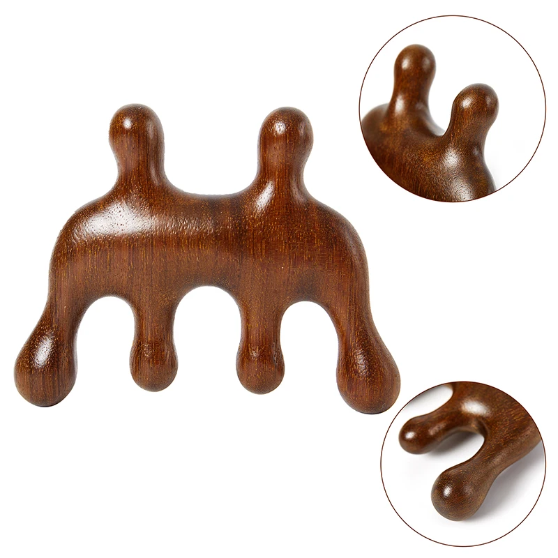 Wood Therapy Massage Comb Head Face Scalp Gua Sha Massager Natural ...