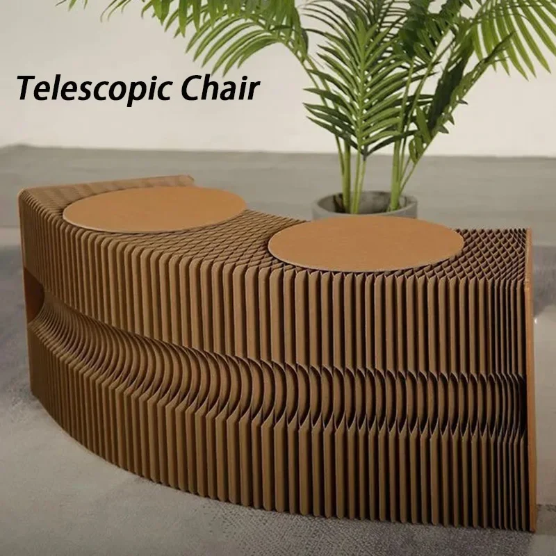 Foldable Chair Living Room Kraft Paper Telescopic Chairs Nordic ...
