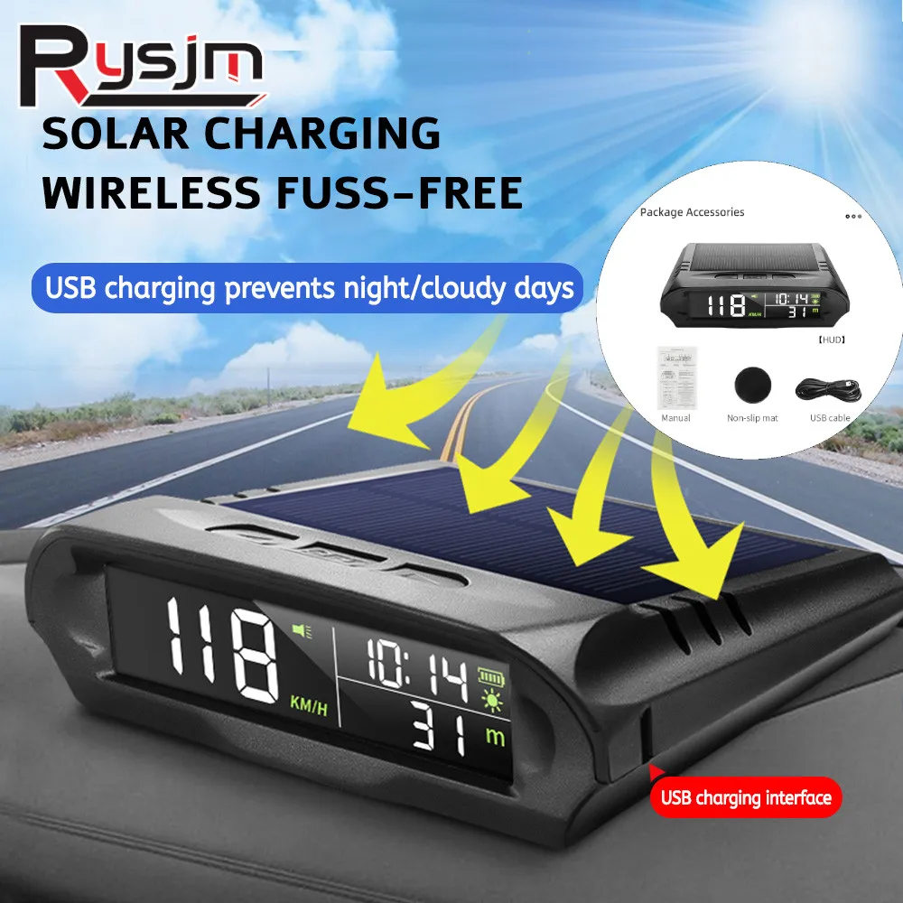 HD-X98-Solar-HUD-Wireless-Car-Head-Up-Display-Digital-GPS-Speedometer ...