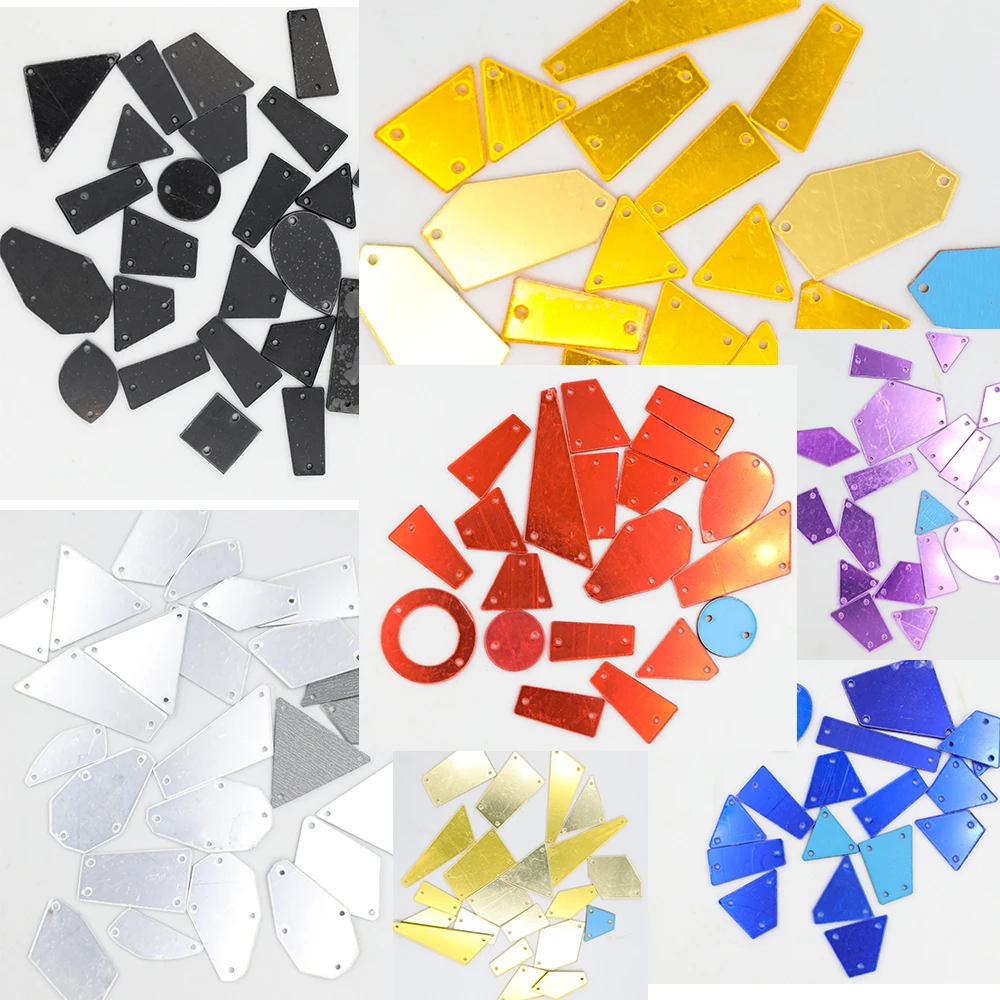 20pc Mix Size Clear Crystals Sewing Mirror Rhinestone Applique Flatback ...