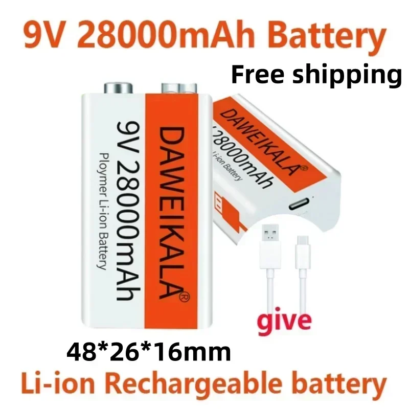 Multimeter-rechargeable-lithium-ion-battery-9V-battery-28000-mAh-mini ...