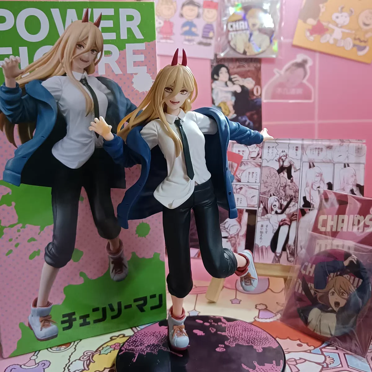 Original Taito Chainsaw Man Power Action Figures 18cm PVC Anime Figures ...