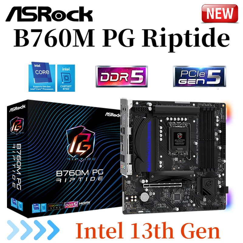 Asrock b760m pg riptide lga 1700 placa-mãe suporte intel 13th & 12th ...