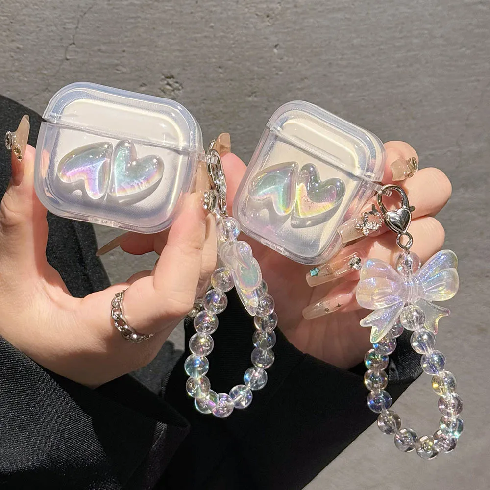 Laser-Colorful-Hearts-Case-For-AirPods-1-2-3-4-Wireless-Earphone-Cases ...