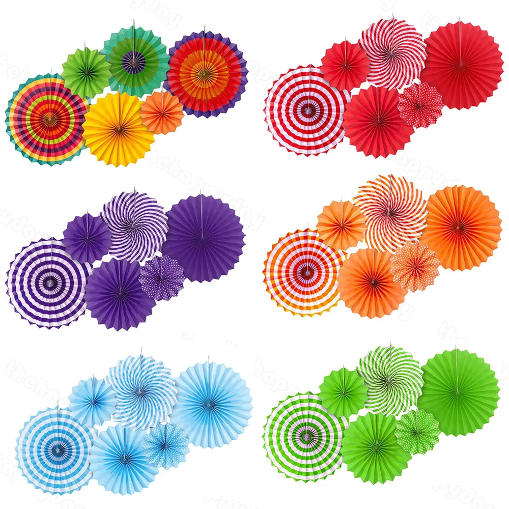 6Pcs-Hanging-Paper-Fans-Round-Wheel-Hanging-Fans-Tissue-Paper-Flowers ...