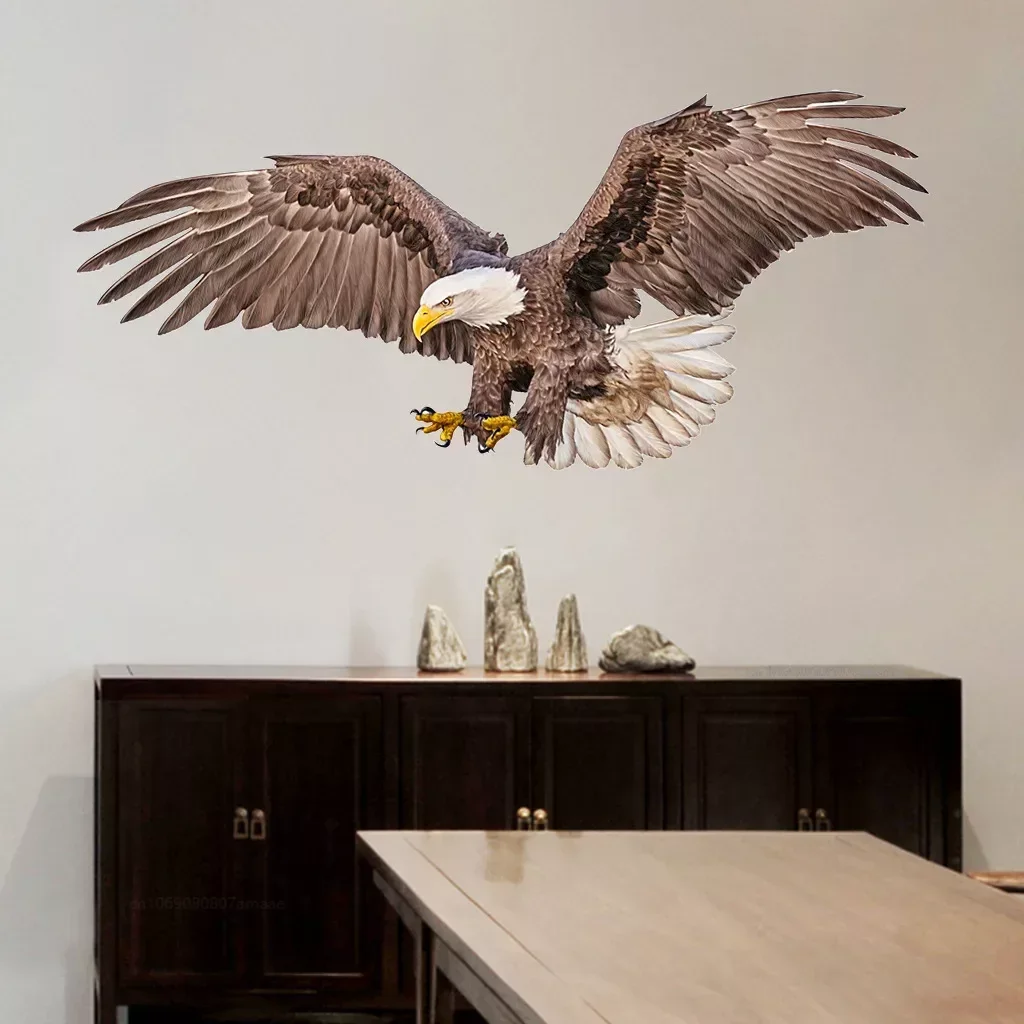 Creative Flying Bald Eagle Wall Sticker Removable Wall Decals Peel and ...